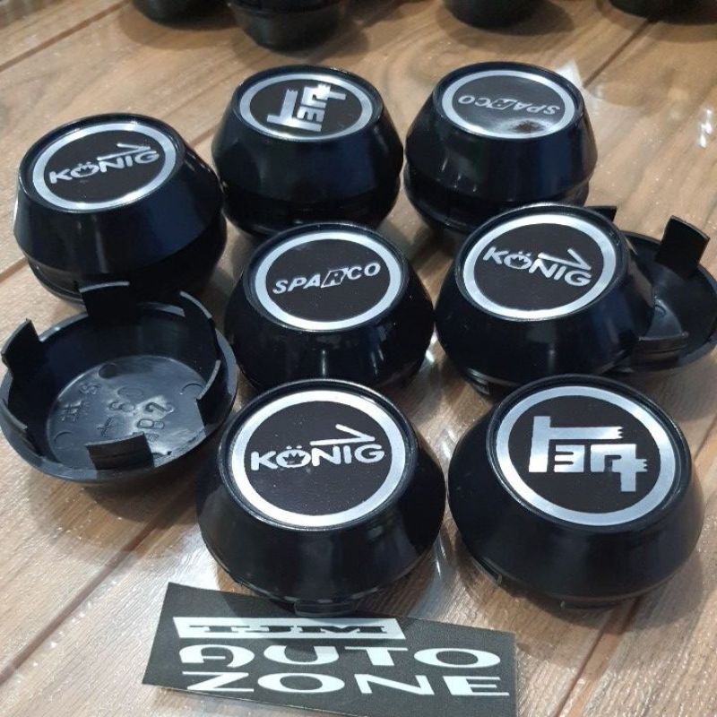 Jual dop roda tutup velg racing variasi kerucut hitam plat hitam 6.5cm ...