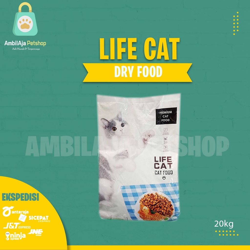 Jual Makanan Kucing kering LIFE CAT DRY 20kg ( Grab Gojek ) | Shopee ...