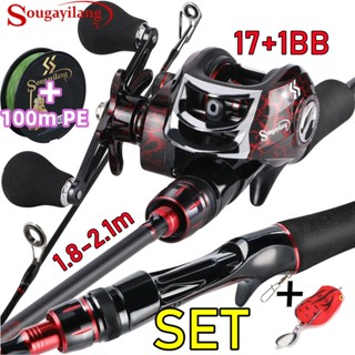 Jual Sougayilang Joran Pancing Set 1.8M 2.1M UL Carbon 10kg 7.2:1 19+1BB Casting Set Joran Set ...