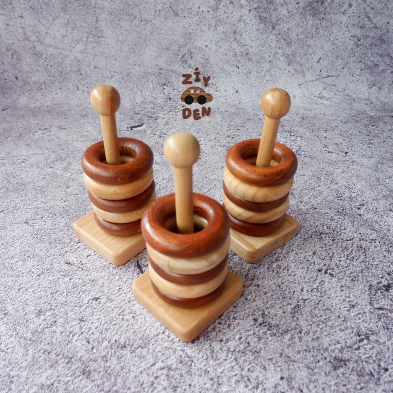Jual Ziyooden - Donut Tower Stacking (Mainan Kayu Anak) | Shopee Indonesia