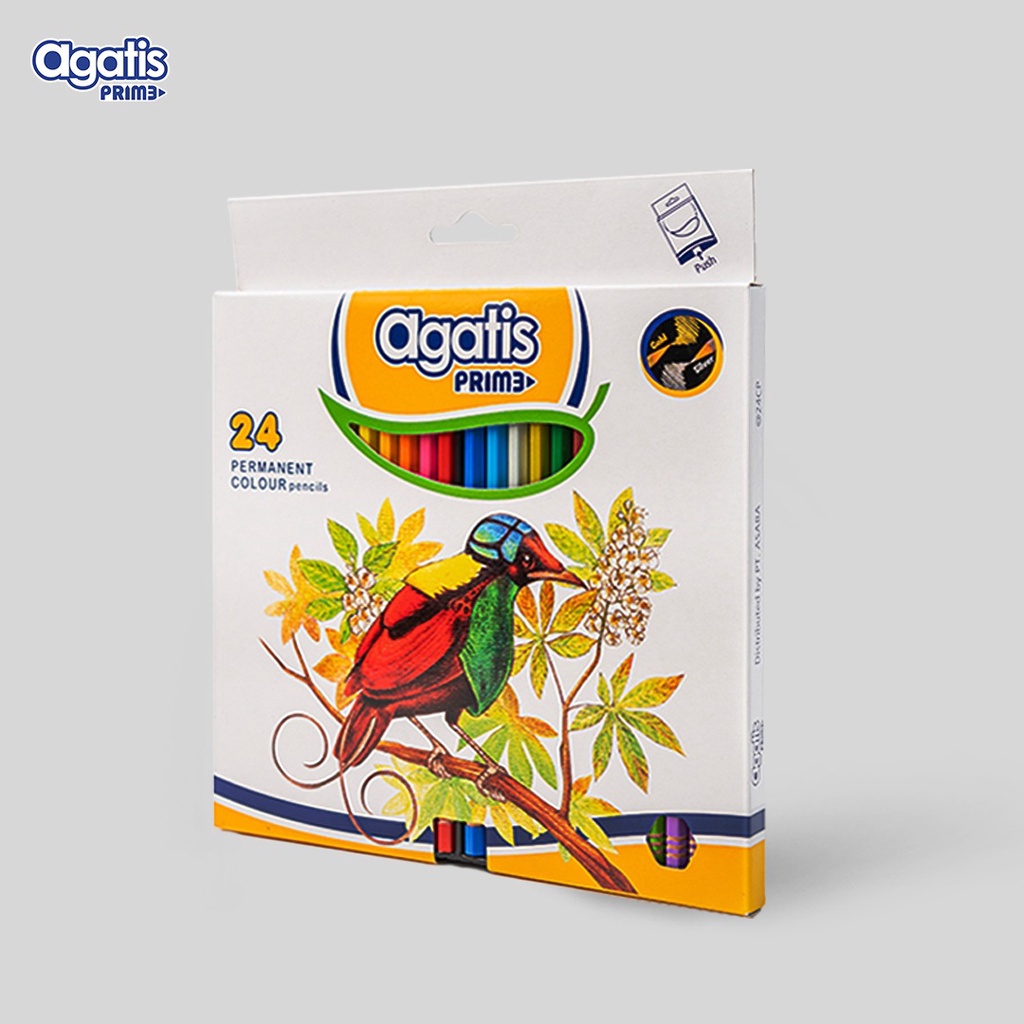 Jual AGATIS PRIME Pensil Warna Hexagonal 24 Warna - Panjang | Shopee ...