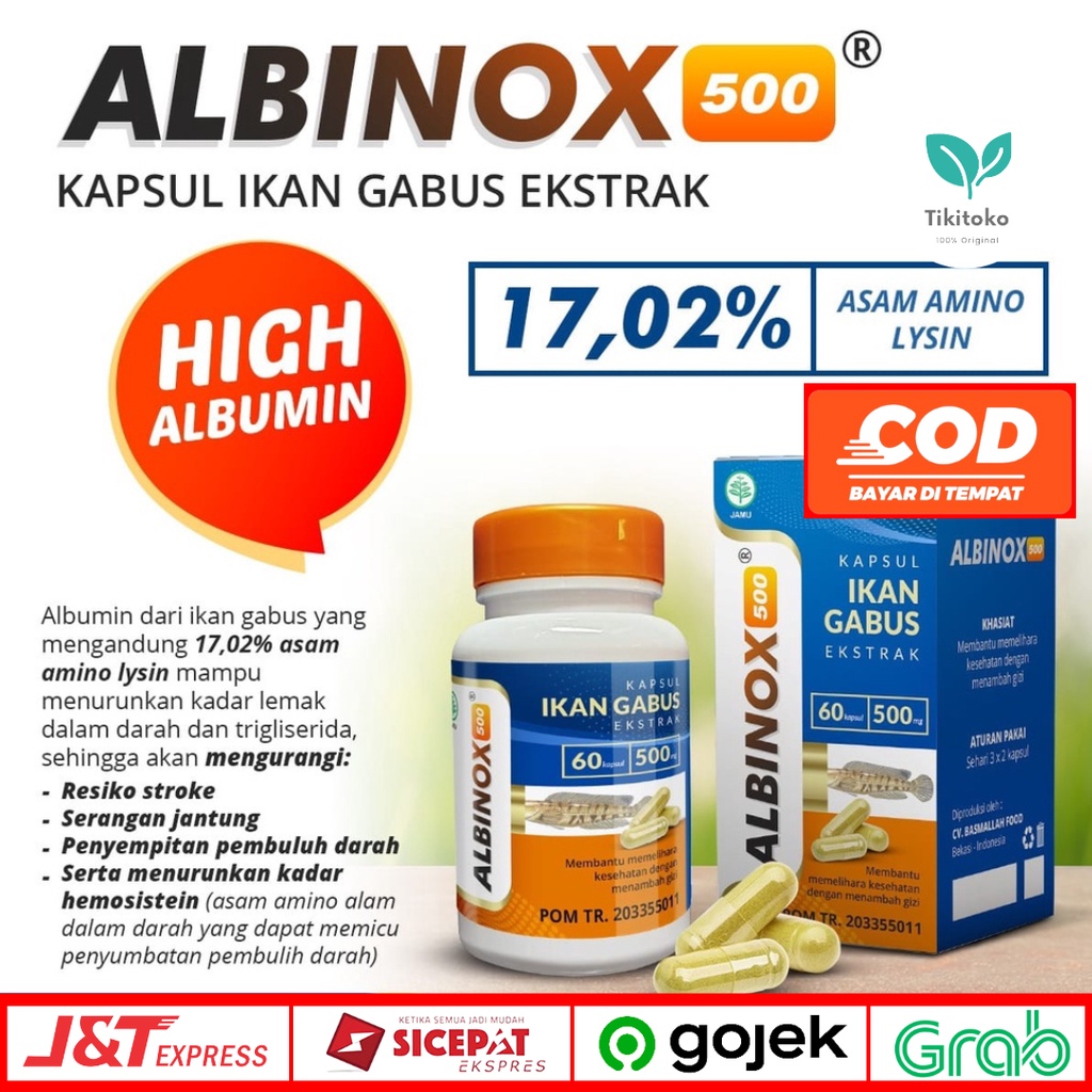 Jual ALBINOX Kapsul Ikan Kutuk Premium Pil Ekstrak Ikan Gabus Original 60 Kapsul Asli | Shopee ...