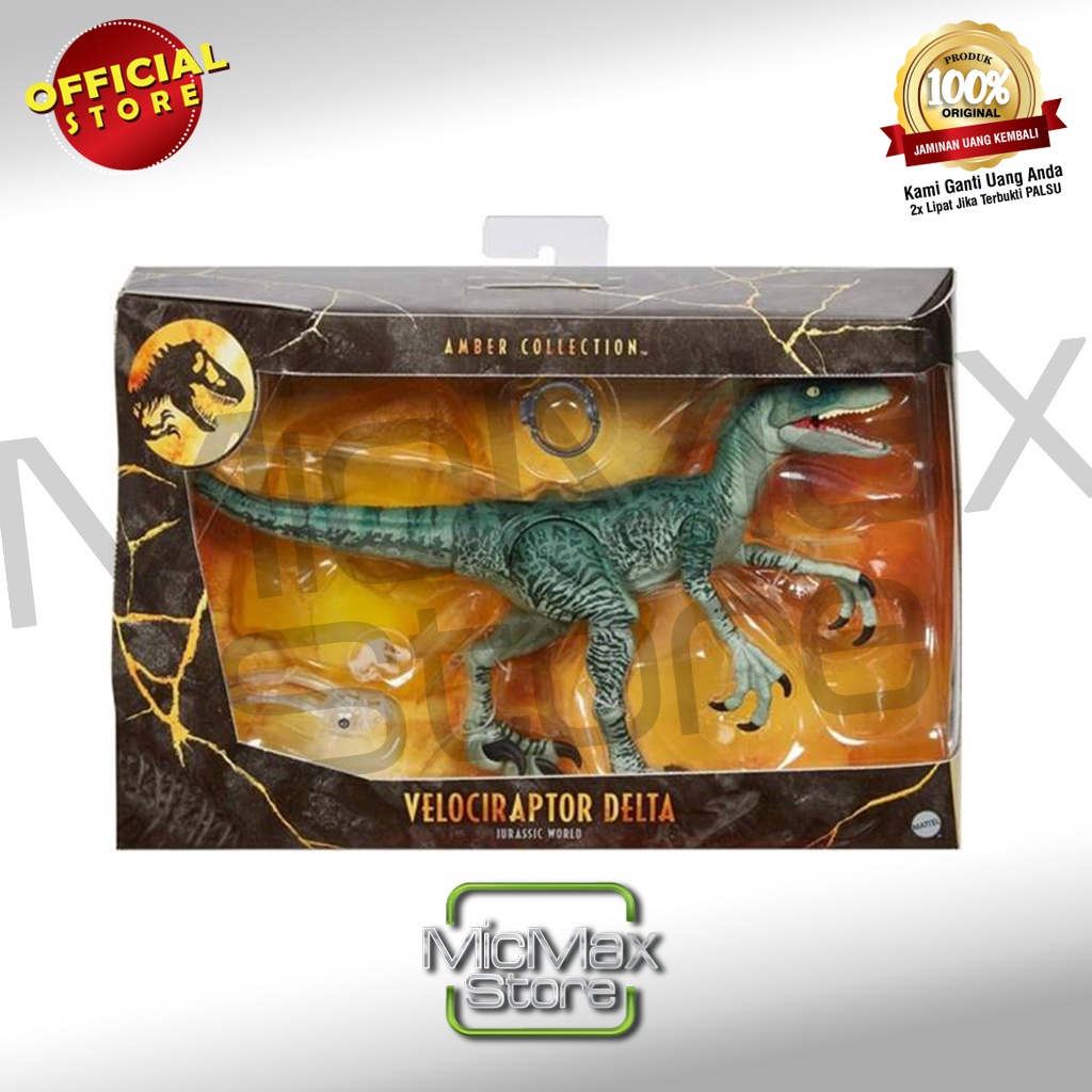 Jual Jurassic World Amber Collection Velociraptor Delta GJN94 | Shopee ...
