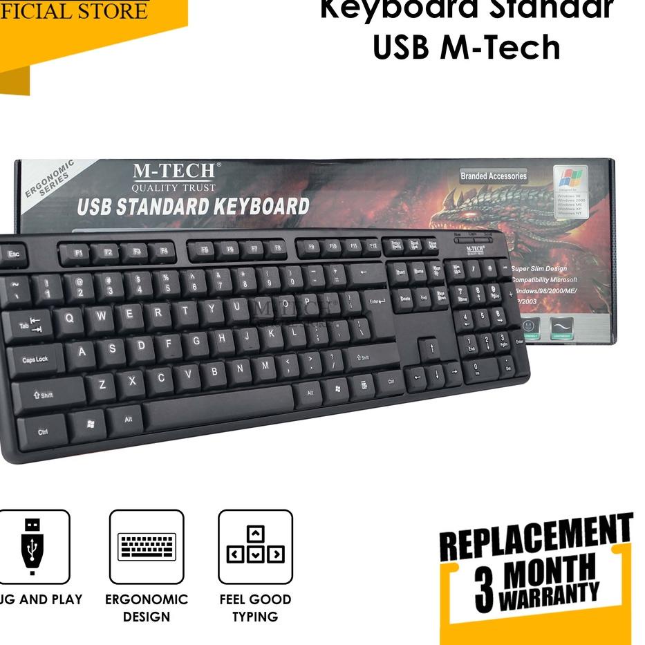 Jual Murah Meriah Keyboard USB Standar M-Tech Original for PC Laptop ...