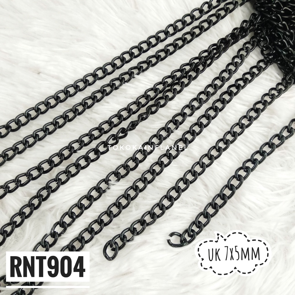 Jual RNT904 Rantai Slip Hitam Ukuran 7x5mm (Per meter) | Shopee Indonesia