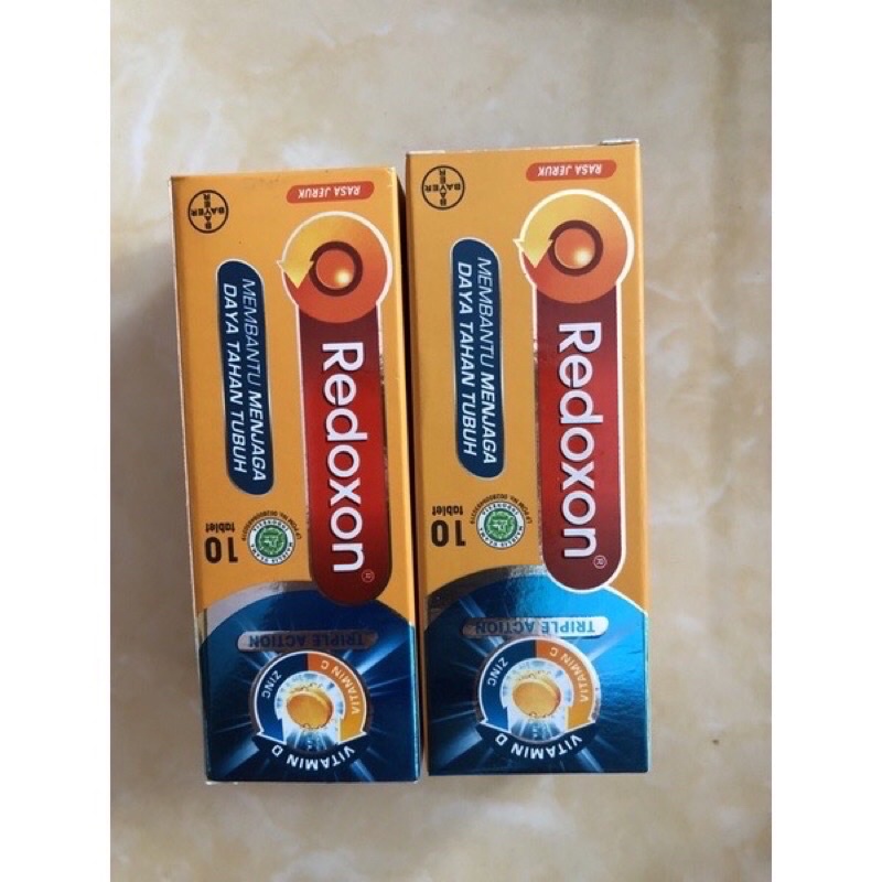 Jual Redoxon Vitamin C + Zinc Rasa Jeruk MURAH 10 Tablet harga 1 btl ...