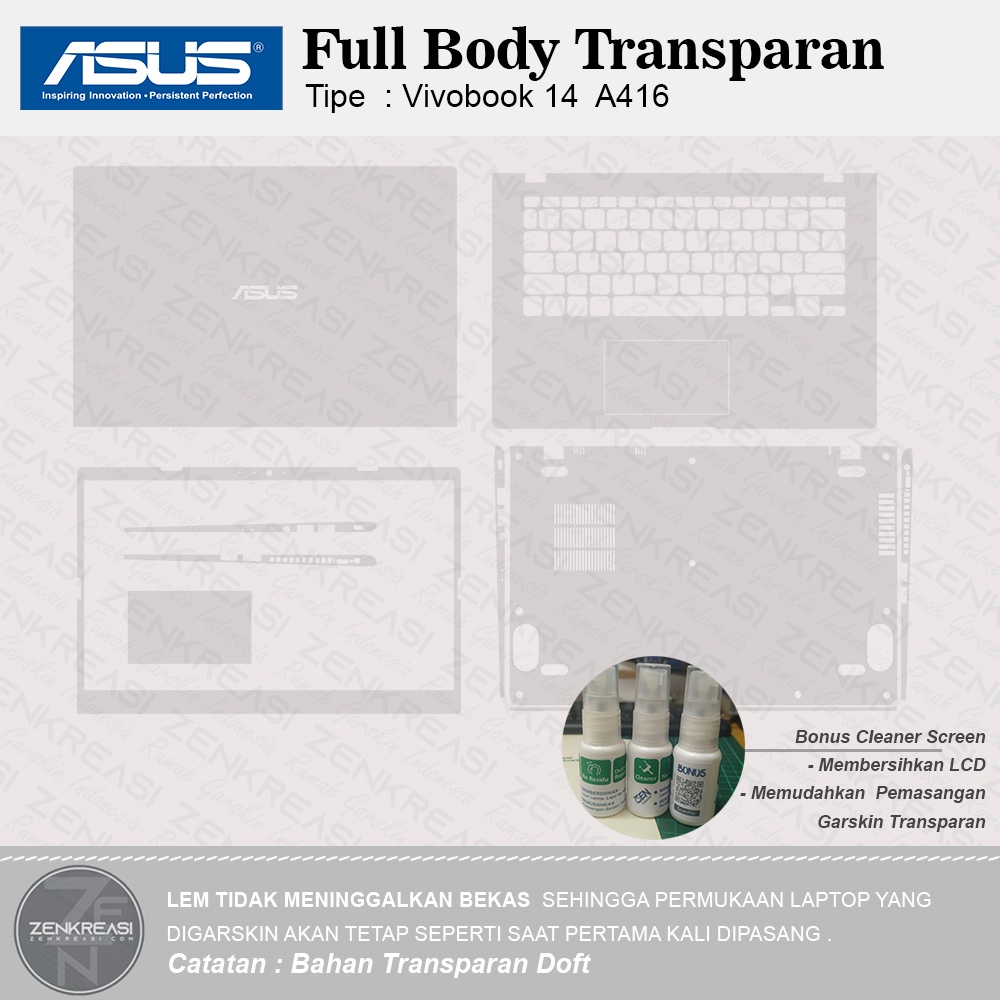 Jual Keyboard protector Screen dan garskin Laptop Asus Vivobook 14 A415 ...