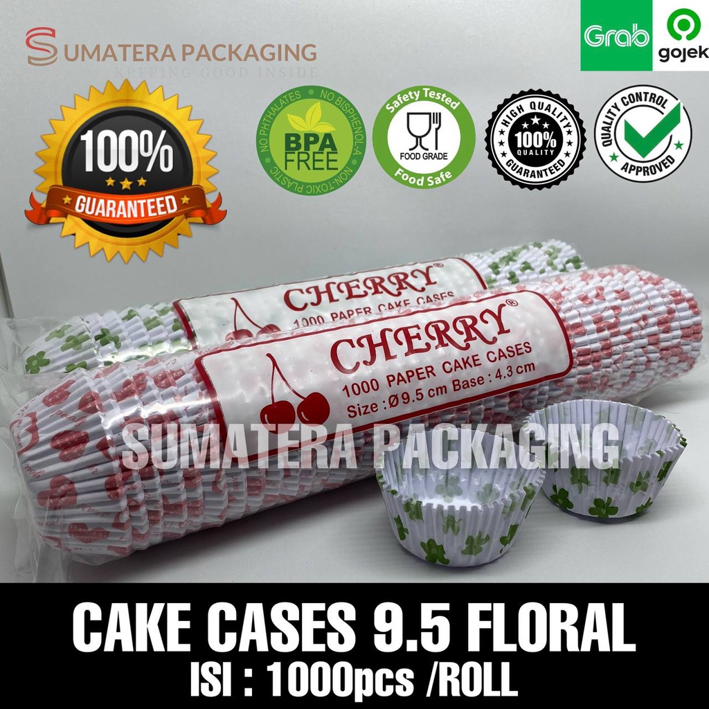 Jual Paper Cake Cases cup 9.5 cm Alas Roti Kue Bolu Kertas CHERRY 9.5 ...
