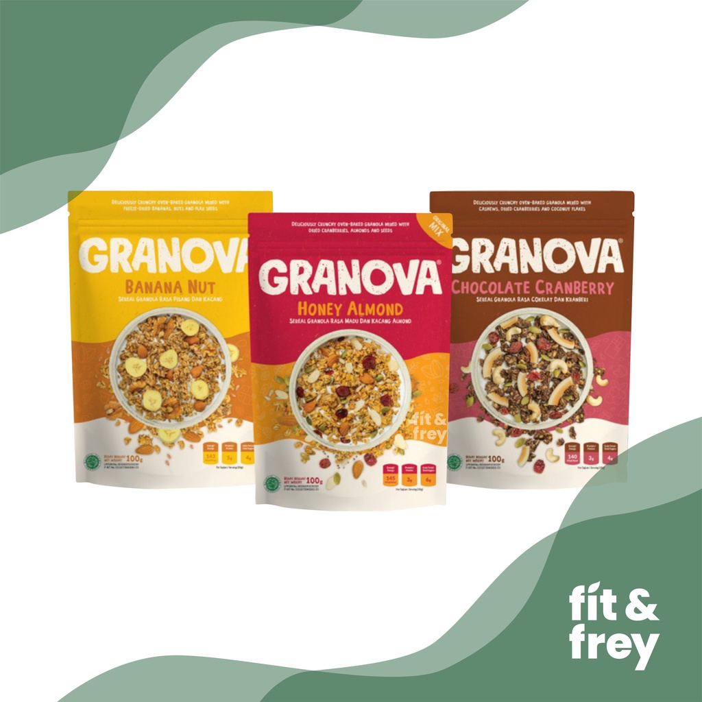 Jual GRANOVA Granola 100g - Sereal Sarapan Sehat - Honey Almond ...