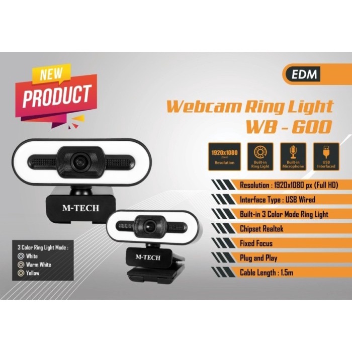 Jual Mudah Webcam M-Tech Wb600 / Wb-600 Web Camera 1080P Full Hd With ...