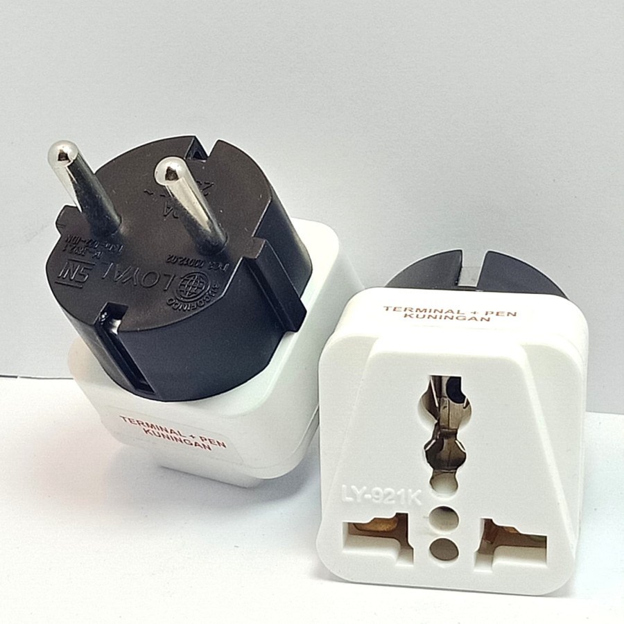 Jual Adaptor Colokan Sambungan Kaki Gepeng 3 ke 2 Connector Steker ...