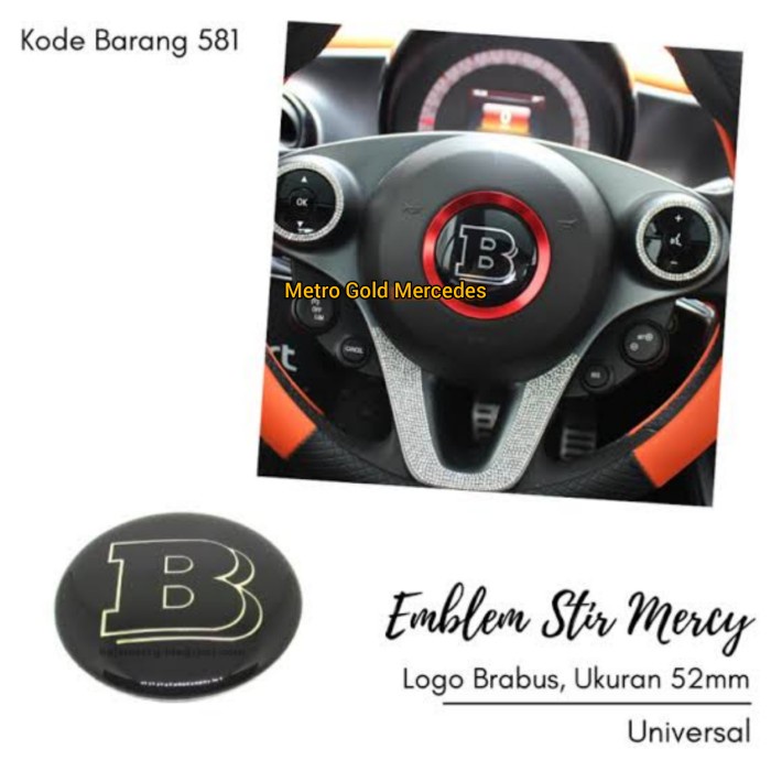 Jual BRABUS Emblem Stir Setir Steer Mercedes Benz Mercy 52mm Logo ...