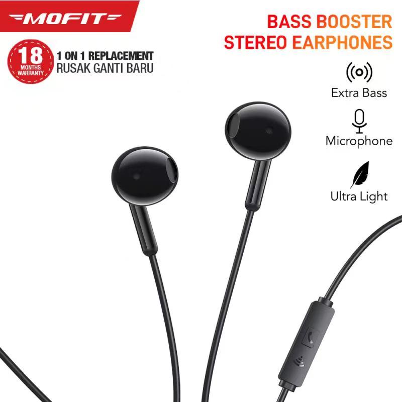 Jual MOFIT MT-3 BASS BOOSTER In-Ear Headset Earphone Earbuds Headphone ...