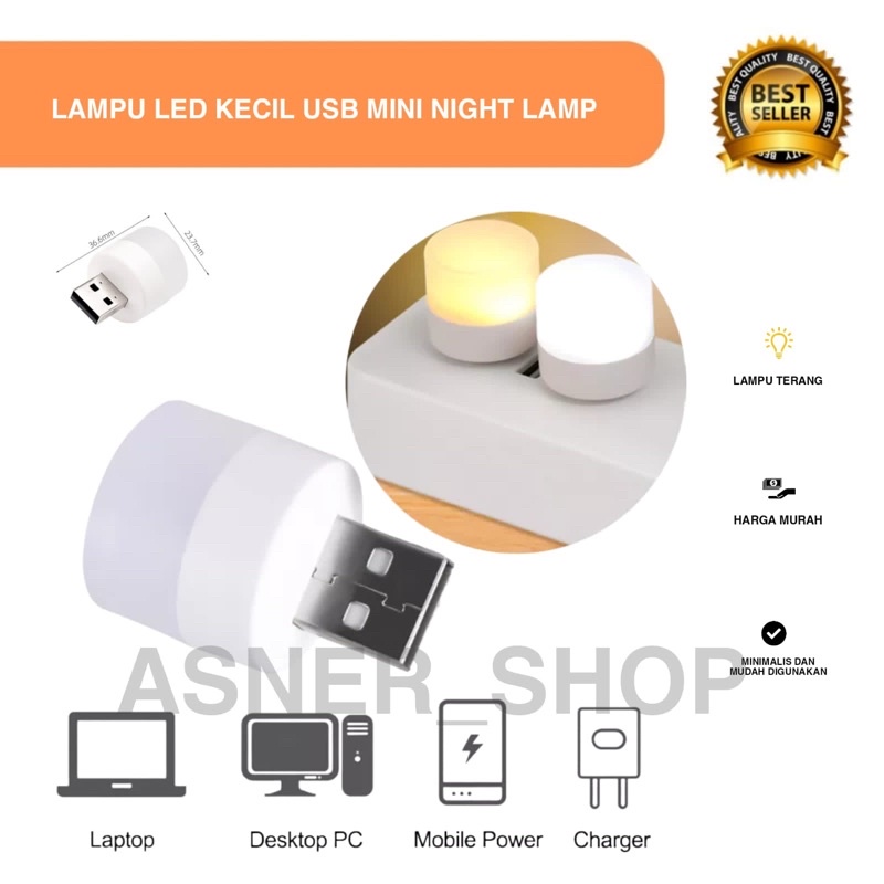 Jual Lampu Kecil LED Usb mini Tidur Baca Belajar Night light Kamar ...