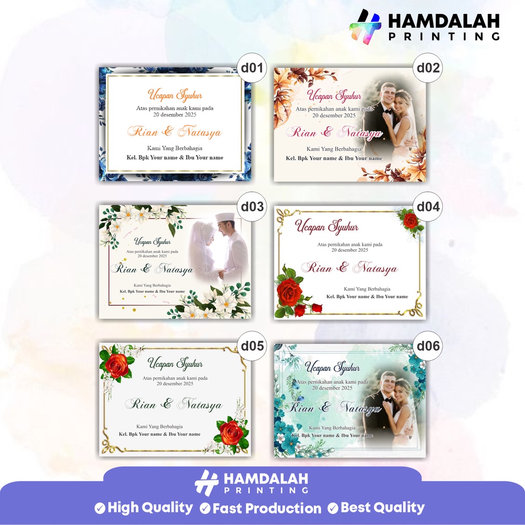 Jual Stiker ucapan syukur / Kartu / Tasyakuran pernikahan / mohon doa restu pernikahan, wedding ...