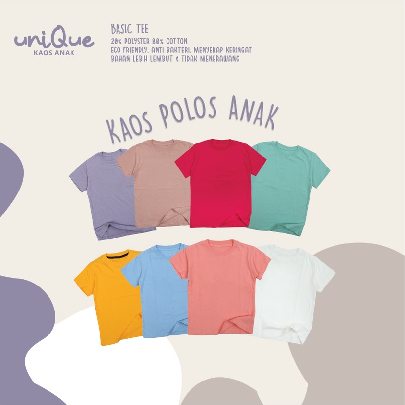 Jual Kaos Polos Anak Baju Anak Usia 1-12 Tahun Bahan Katun Combed 30s Kaos Anak Polos Kualitas ...
