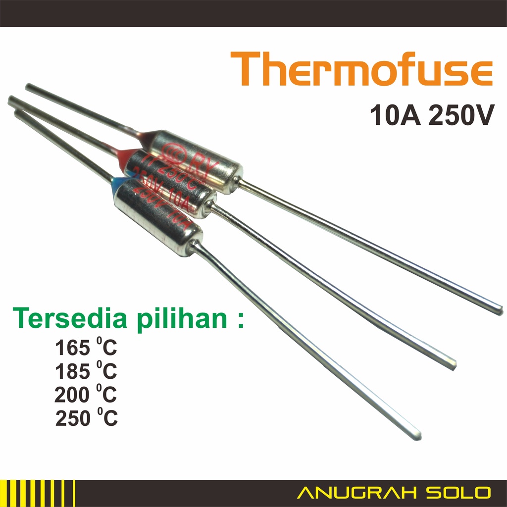 Jual Thermofuse Thermal Fuse 165 185 200 250 derajat 250V 10A Thermo ...