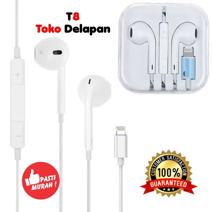 Jual Headset / Earphone Pop up Lightning by T8 | Shopee Indonesia