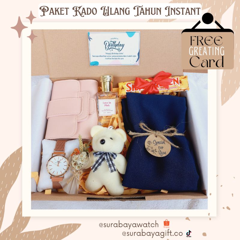 Jual Paket Gift Box Cewek Hampers Ulang Tahun Paket Kado Wisuda Coklat ...