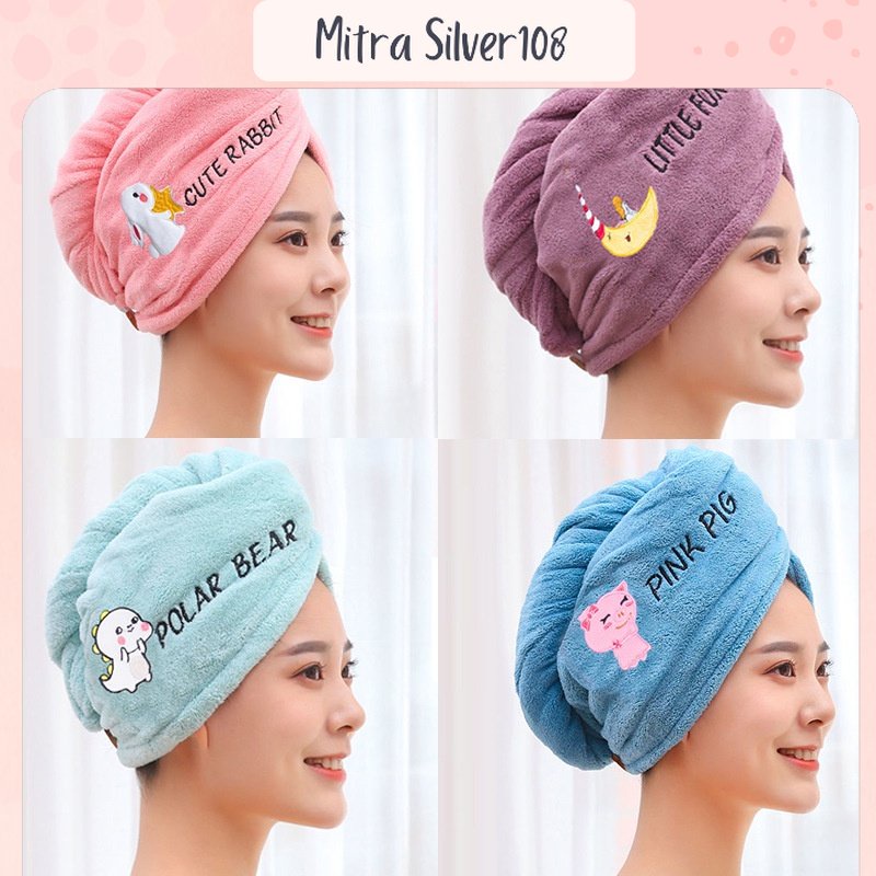 Jual [MS108] HDK 01 Handuk Keramas Hairtowel Handuk Turban Microbulu ...