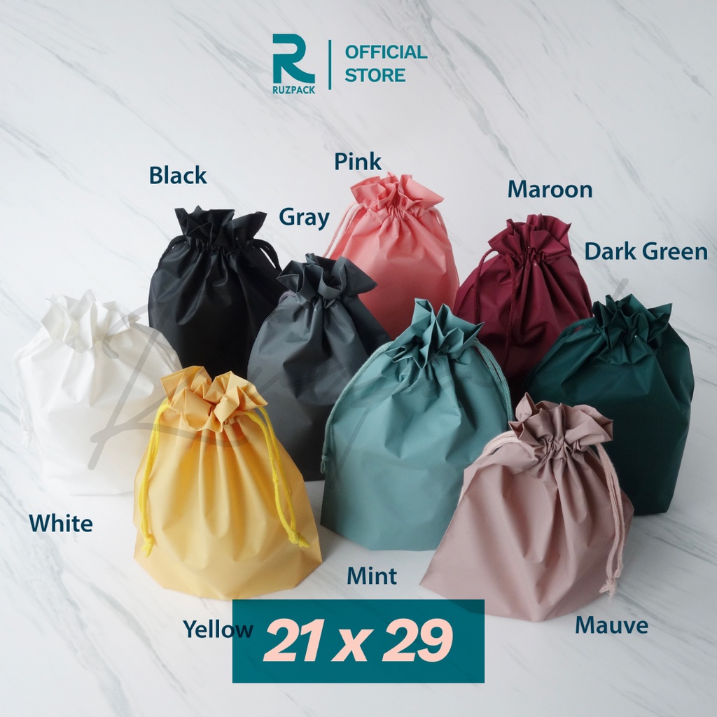 Jual [21 x 29CM] Premium Drawstring Pouch Bag Tas Serut Packaging Makeup | Shopee Indonesia