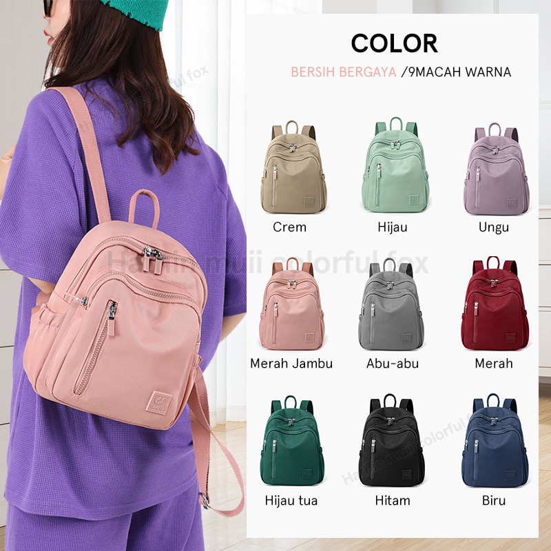 Jual Hathin muii COLORFUL FOX 0482 Tas Ransel Wanita waterproof MODEL ...