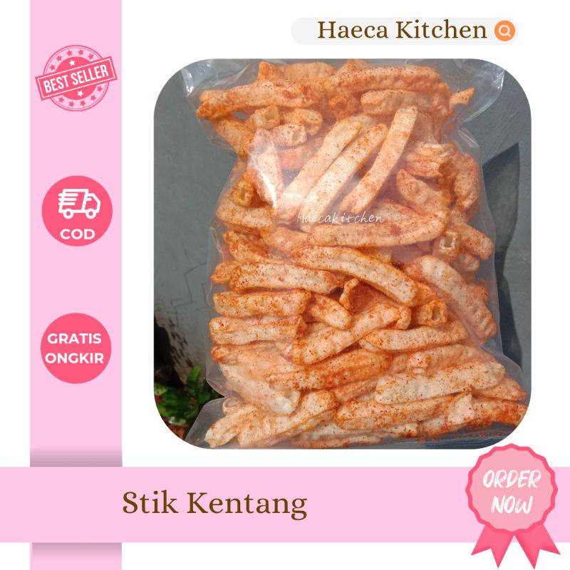 Jual Kerupuk Stik Kentang Potato Stick 150 gram Extra Saos Sambal Pedas ...