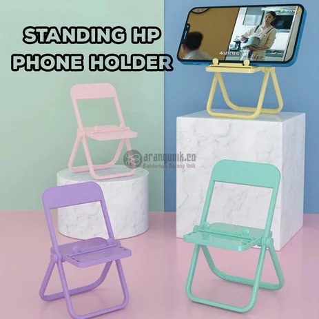 Jual Kursi HP Macaron Standing Holder HP Bentuk Kursi Bisa Di Lipat ...
