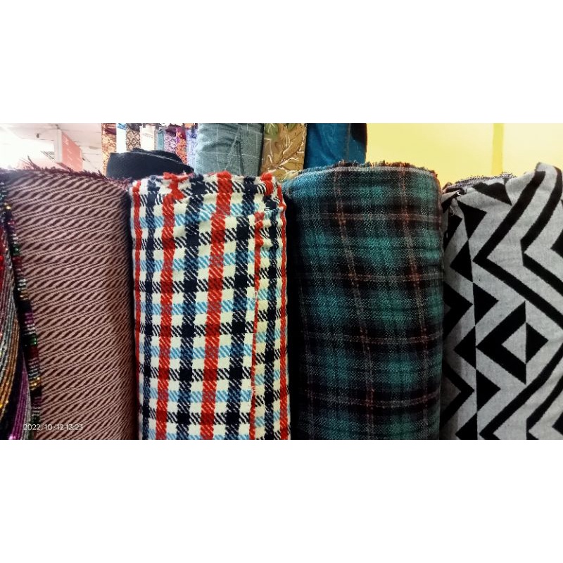 Jual KAIN TWEED ACRYLIC WOLL/KAIN KATUN TWEED/KAIN/BAHAN TWEED KOTAK ...