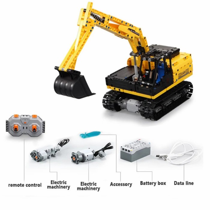 Jual Double E CADA Bricks C51057W 544PCS 2.4G RC Caterpillar Excavator ...