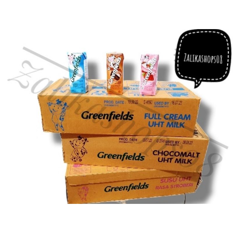 Jual Susu Greenfields UHT 125 ML / 105 ML 40pcs All Varian | Full Cream Choco Strawberry 105ml ...