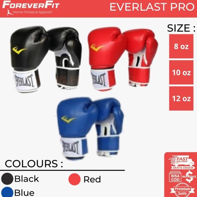 Jual Sarung Tinju Boxing Muaythai Everlast Pro Training Boxing Gloves ...