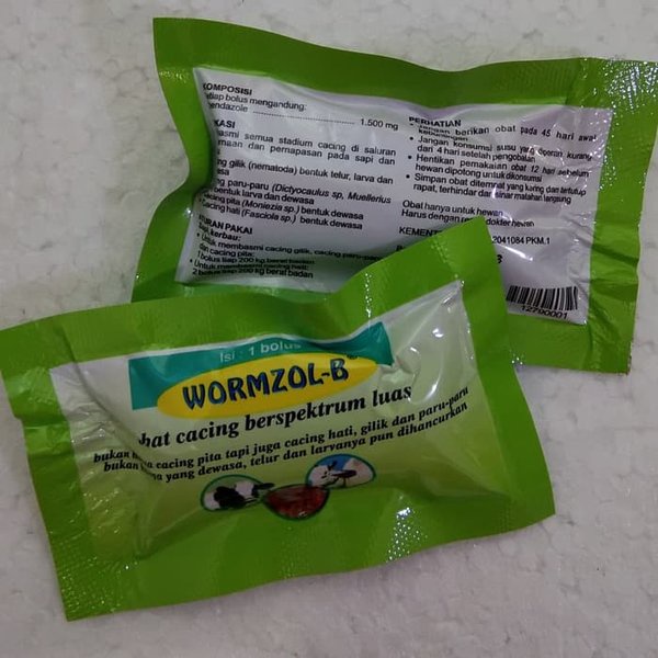 Jual Wormzol Bolus SACHET isi 1 Obat Cacing Cacingan Pita Hewan Sapi ...