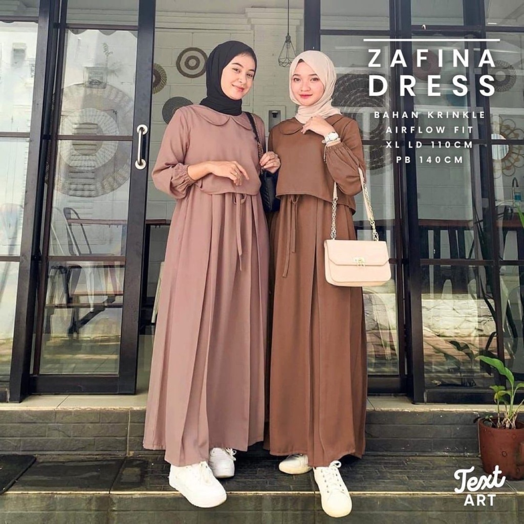 Jual Gamis Wanita Remaja Terbaru Dress viral Bahan Crinkle Airflow ...