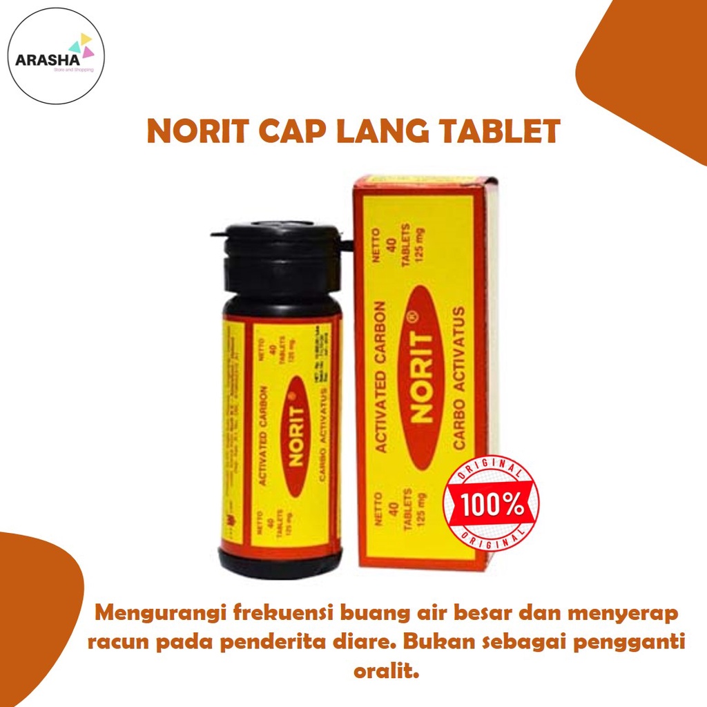 Jual NORIT CAP LANG TABLET Obat Diare/Mencret/Perut Kembung/Gangguan ...