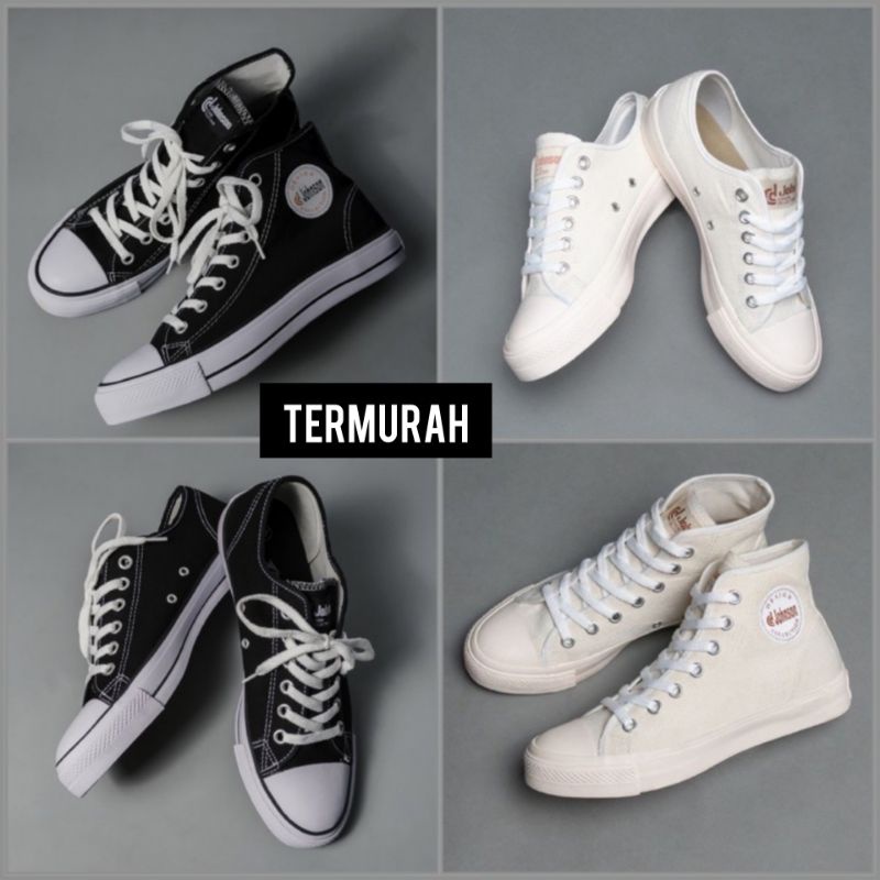Jual SEPATU JOHNSON BASIC Black White - Basic Milky - LOW CUT - Sepatu ...