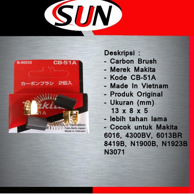 Jual Terpercaya Carbon Brush Arang Sepul Bostel Cb 51 A Makita Original Asli | Shopee Indonesia