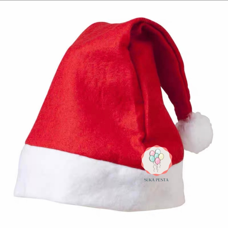 Jual TOPI SANTA POLOS / TOPI NATAL LED / TOPI SANTA CLAUS / TOPI MERRY ...