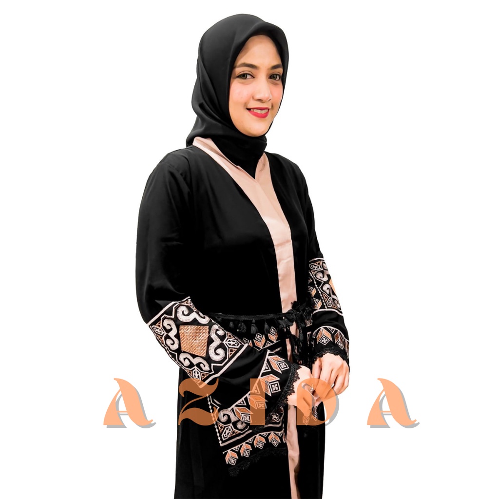 Jual Abaya Hitam Mewah Pesta Abaya Kombinasi Warna Basic Abaya Dress ...