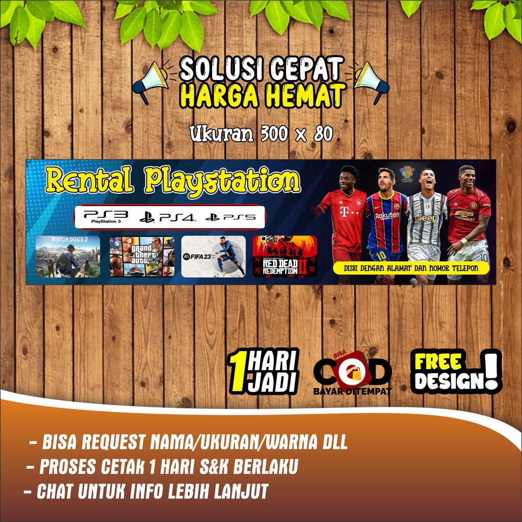Jual Spanduk/Banner/Backdrop Rental PS ukuran 300 x 80 Bisa Rubah ...