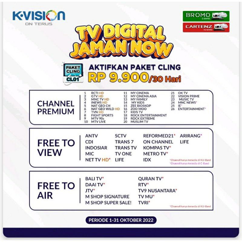 Jual PAKET CLING K VISION GOL BROMO CARTENZ | Shopee Indonesia