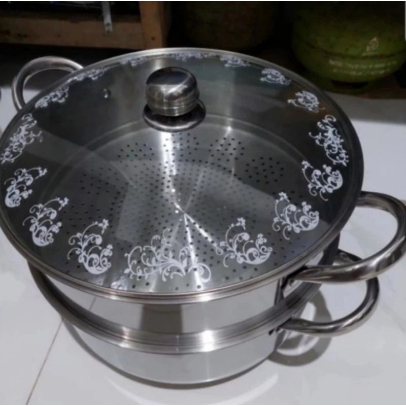 Jual Panci Super Steamer SUPRA 36 CM Susun 2 Stainless / Kelakat ...