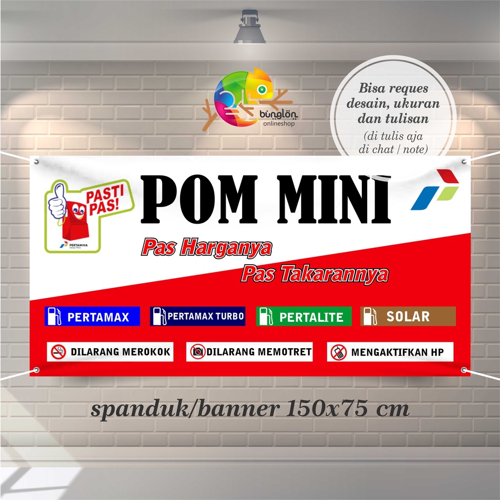 Jual Size 150x75 Cm Spanduk, Banner Pom Mini, Sedia Bensin | Shopee Indonesia