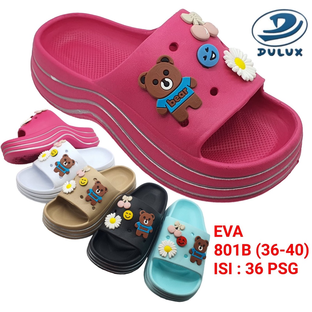 Jual Sandal Fuji Slop Wedges Wanita Viral dan Kekinian Dulux 801B 36-40 ...