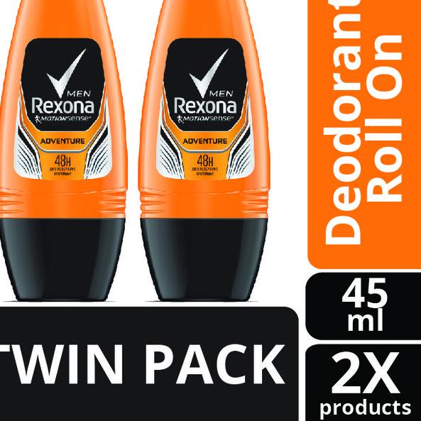 Jual Action Now--Rexona Men Motion Sense Deodorant Roll On Adventure 2 x 45 mL | Shopee Indonesia