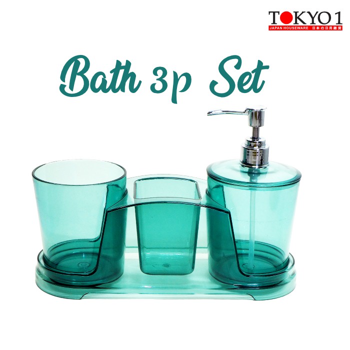 Jual Tokyo1 Bath 3P Set Tempat SIkat Gigi Dan Botol Sabun (147631) | Shopee Indonesia