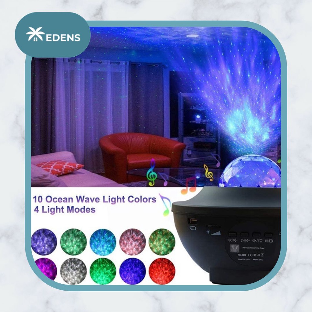 Jual Lampu Proyektor LED Music Speaker Starry Night Romantic Langit ...