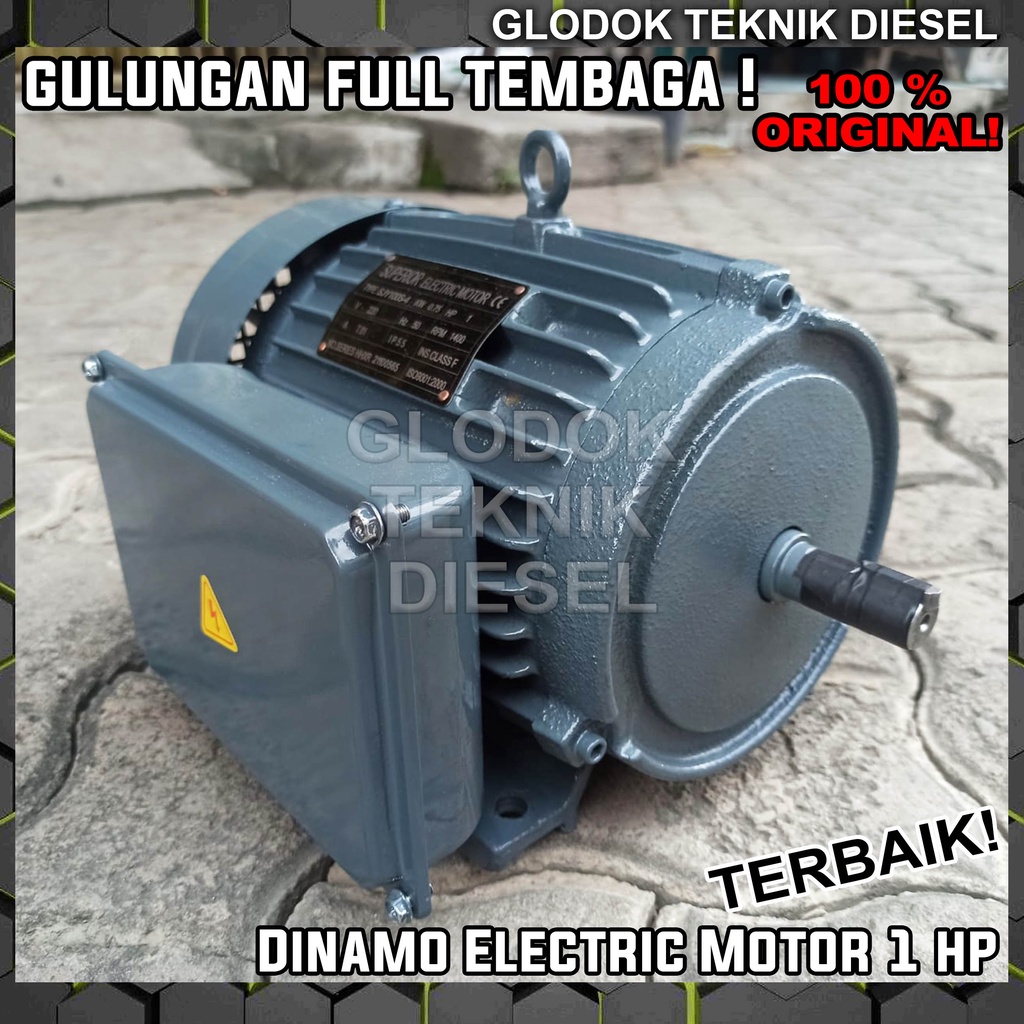 Jual Dinamo Electric Motor 1 HP 1 Phase 1400 RPM Gulungan Full Tembaga ...