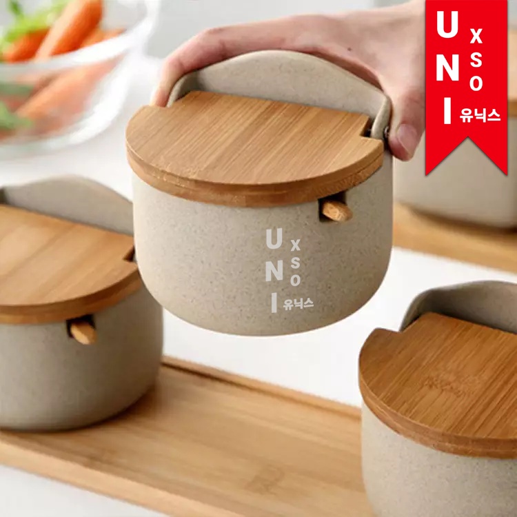 Jual Unixso Set Tempat Bumbu Dapur Keramik / Ceramic / Bamboo / Bambu ...