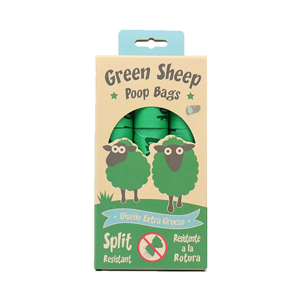 Jual Green Sheep Poop Bags Unscented 18 - Pet Dog Waste Poo Plastic ...
